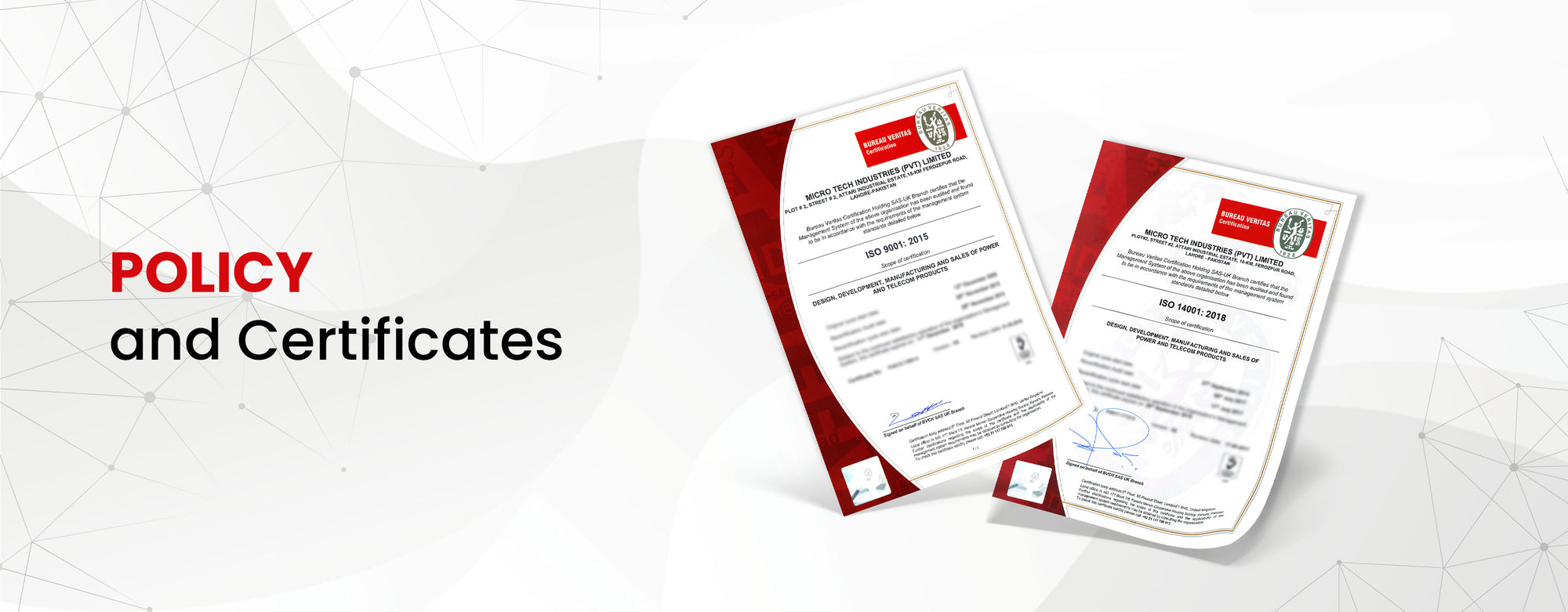 Policy & Certificates – MicroTech